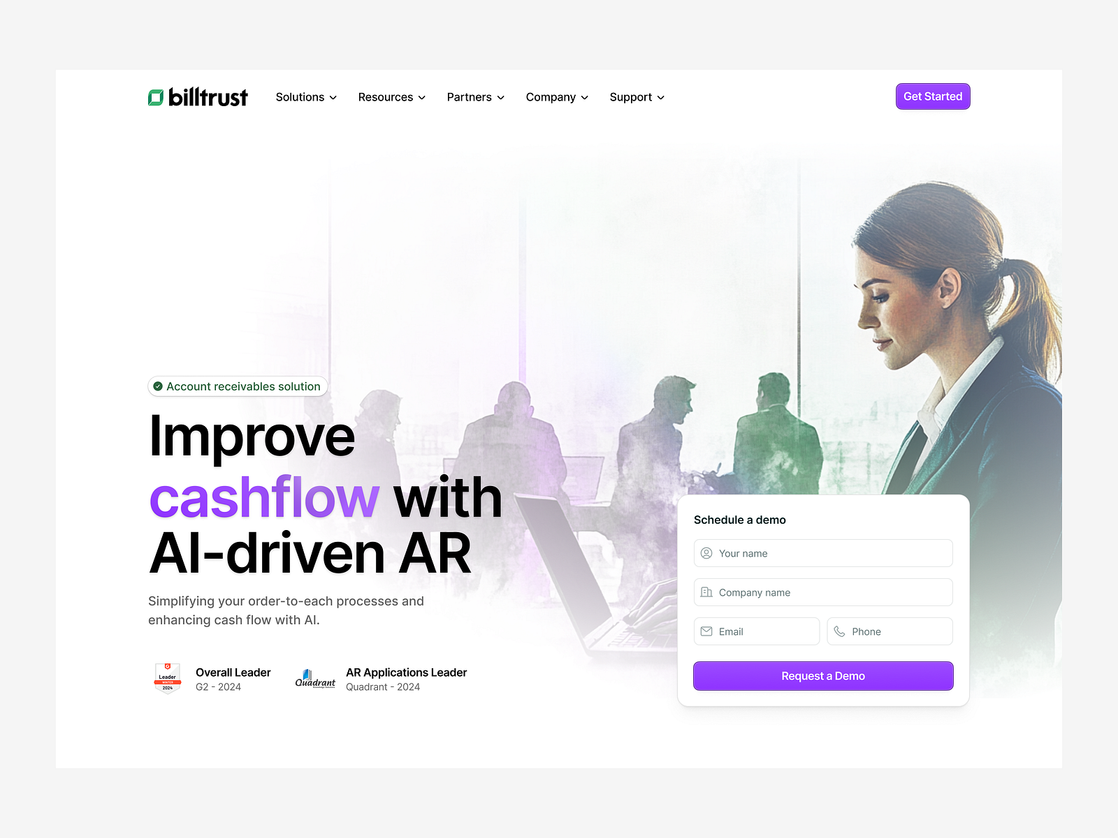 Billtrust - Hero Section Redesign by Morva Work for Morva Labs on Dribbble