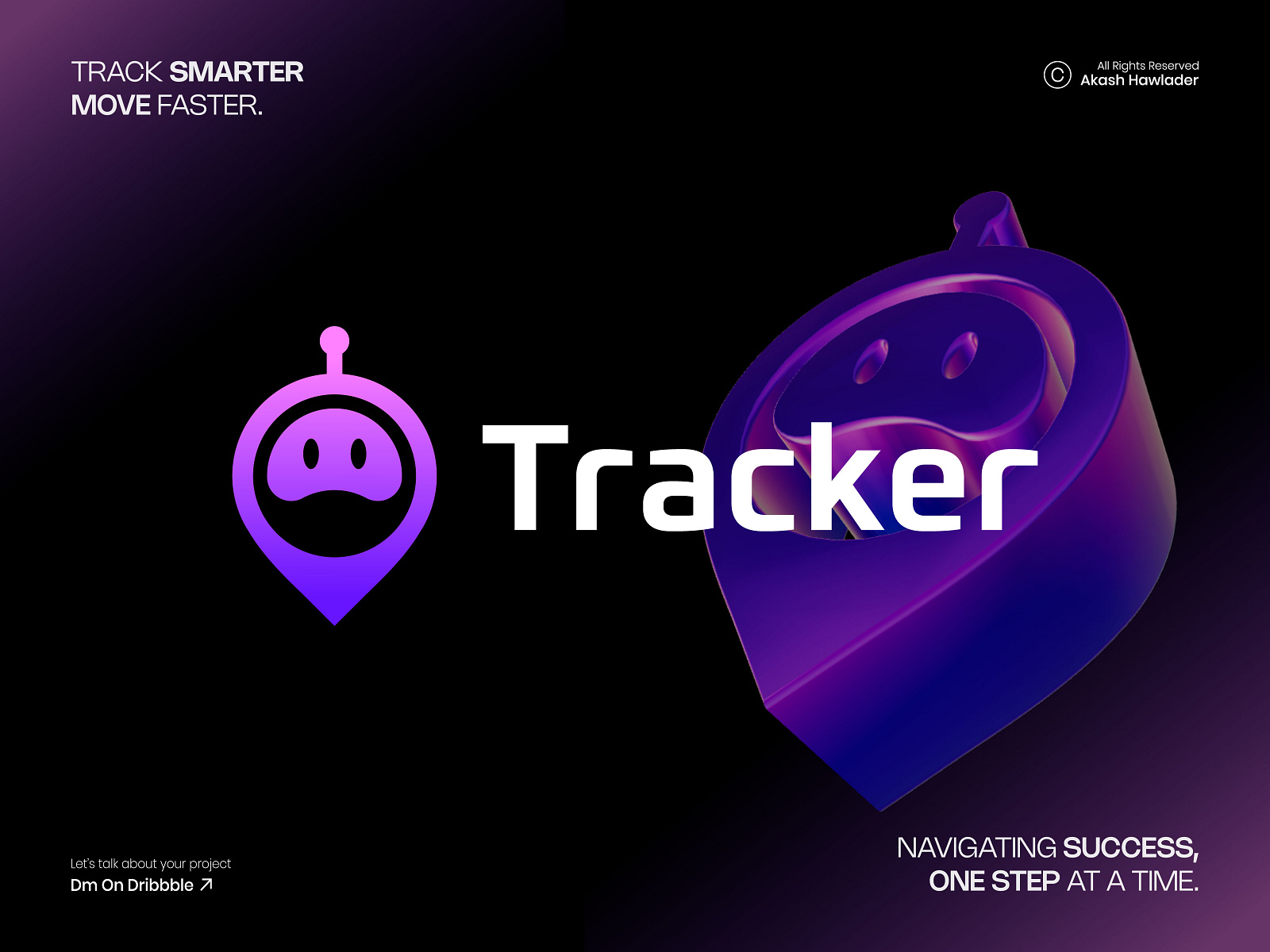 Tracker, Location, GPS, technology, software, AI, logo by Akash ...