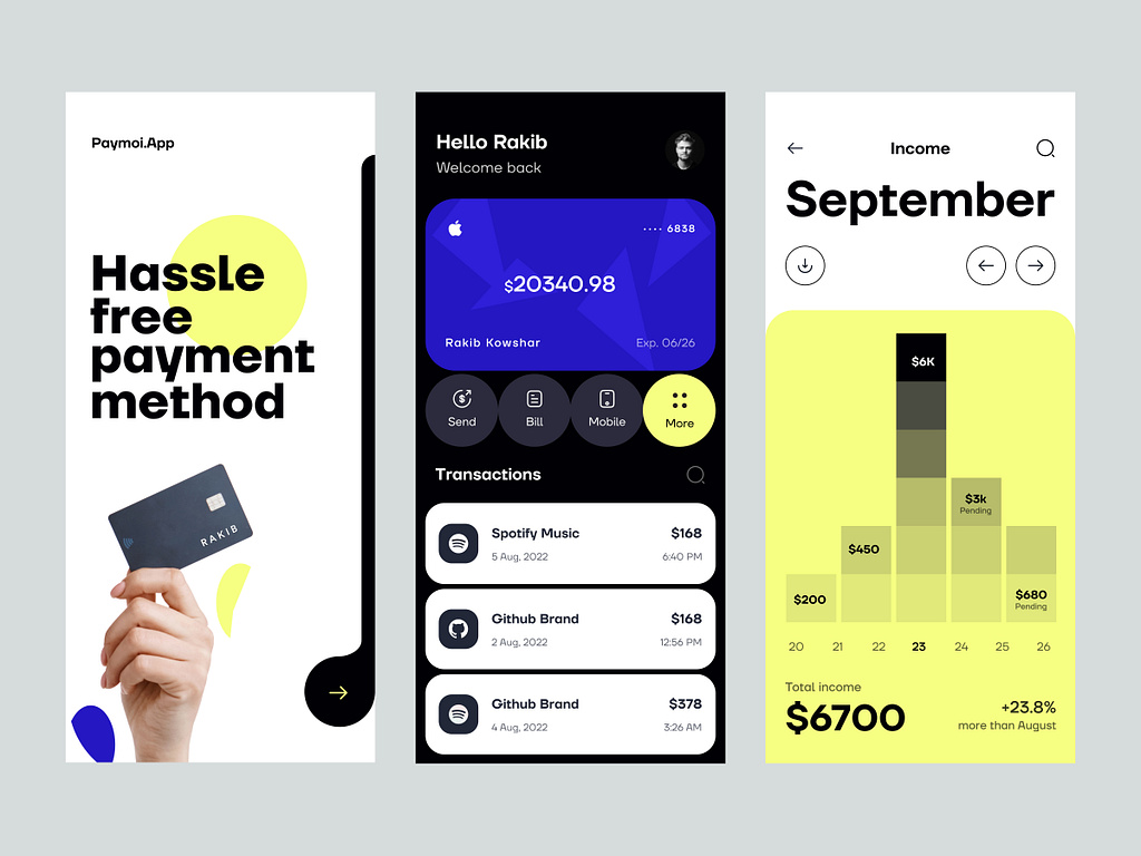 Finance App Design by Rakib Kowshar for Orizon: UI/UX Design Agency on ...
