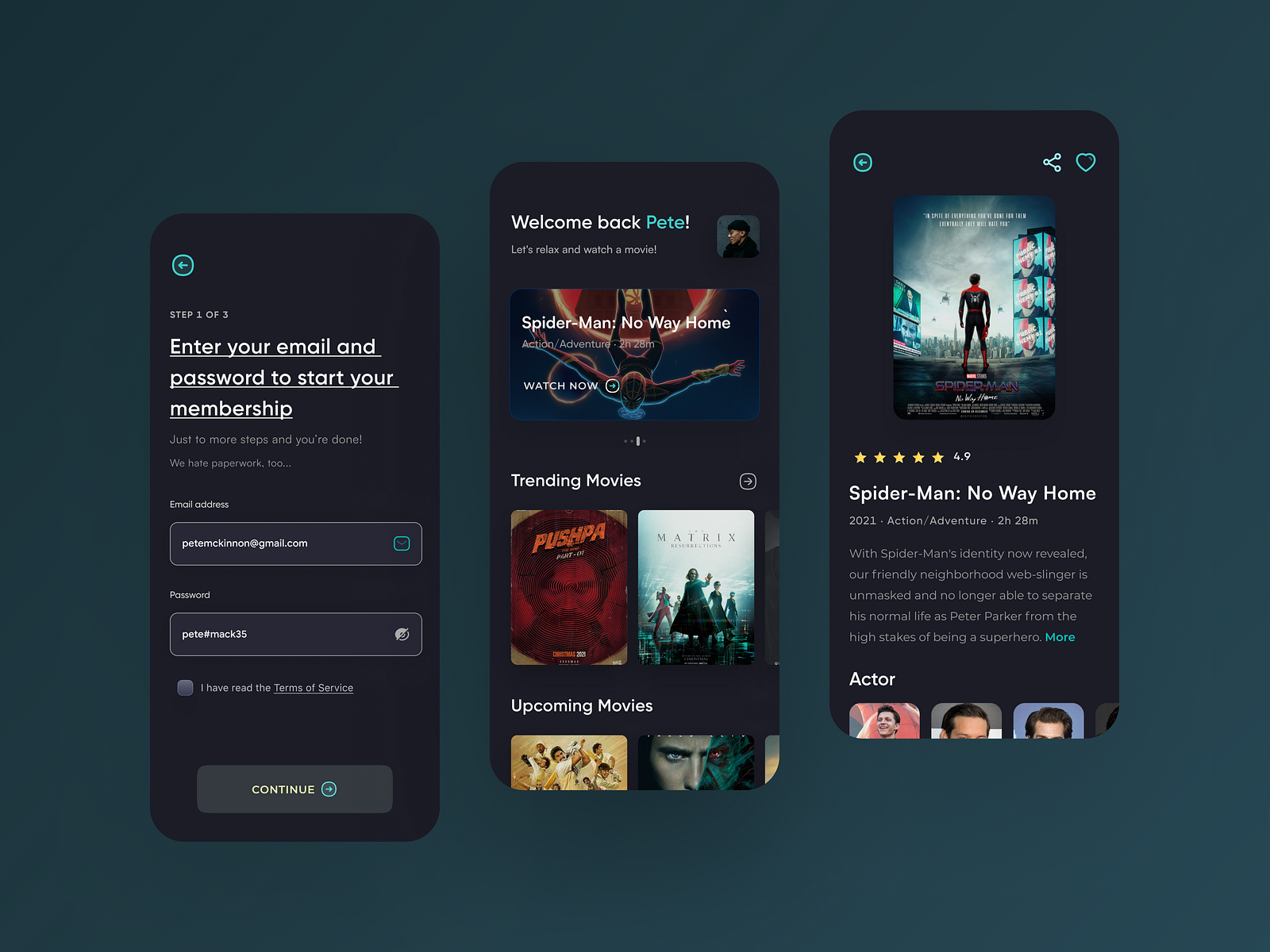 Cinema App UI Concept by Shivam Pednekar on Dribbble