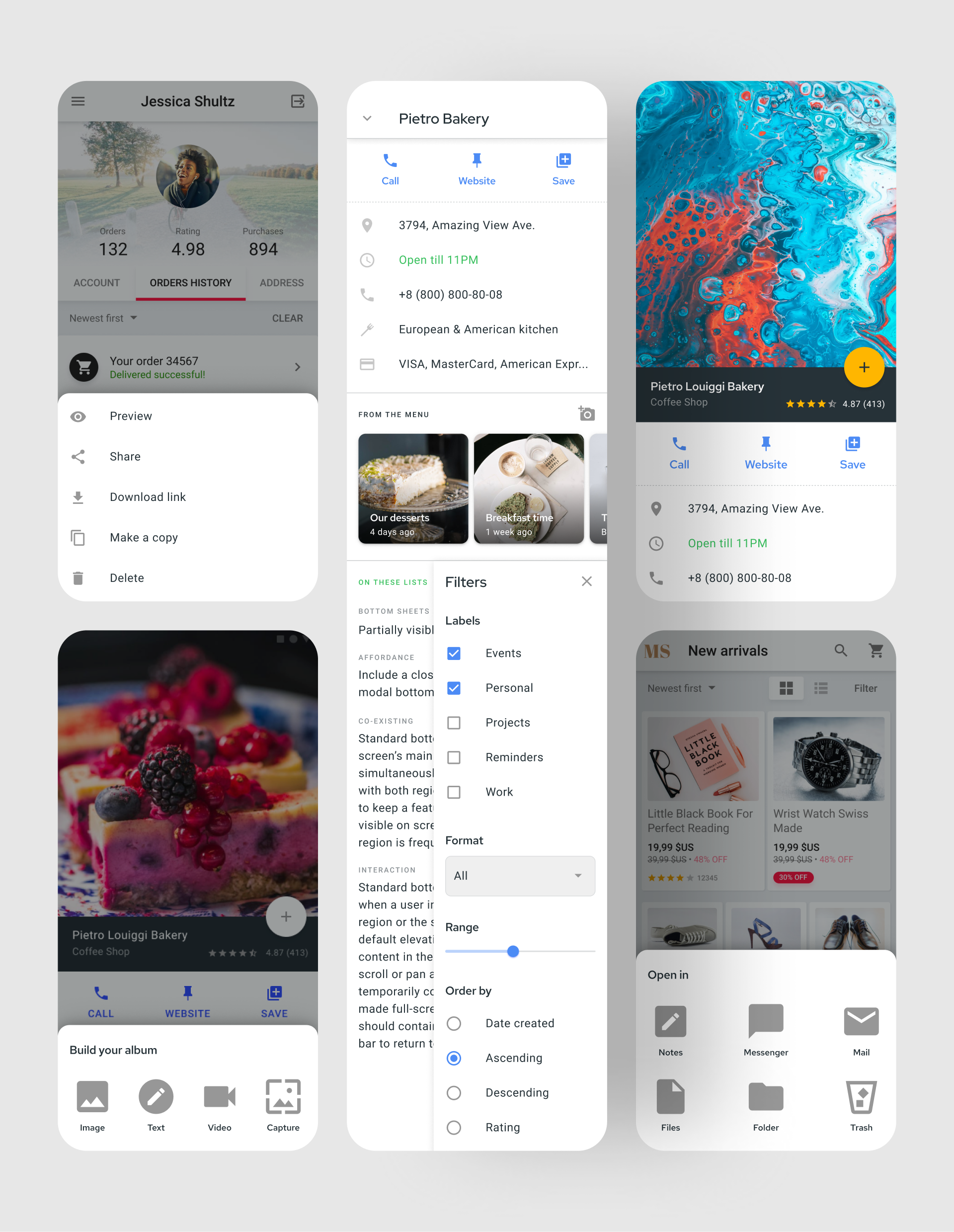Bottom Sheets UI - Material design Figma by Roman Kamushken on Dribbble