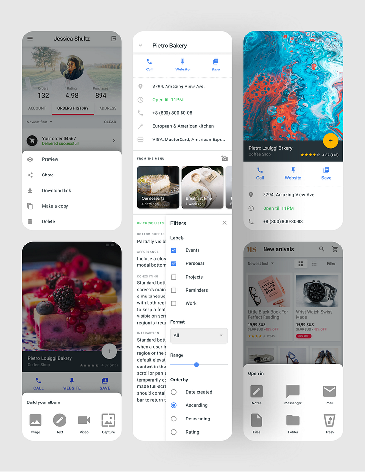 Bottom Sheets UI - Material design Figma by Roman Kamushken on Dribbble