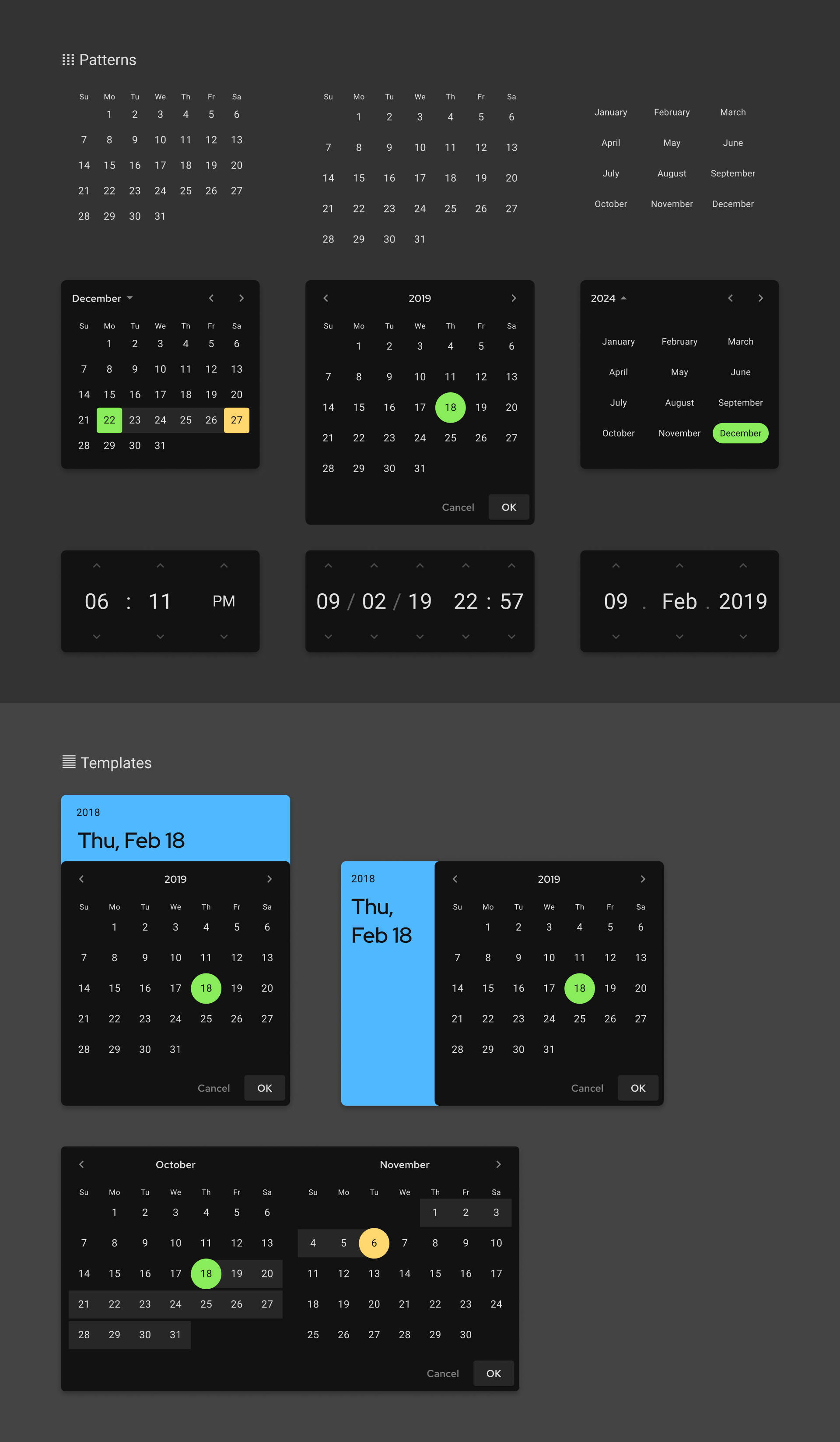 Material Design Datepicker UI by Roman Kamushken on Dribbble