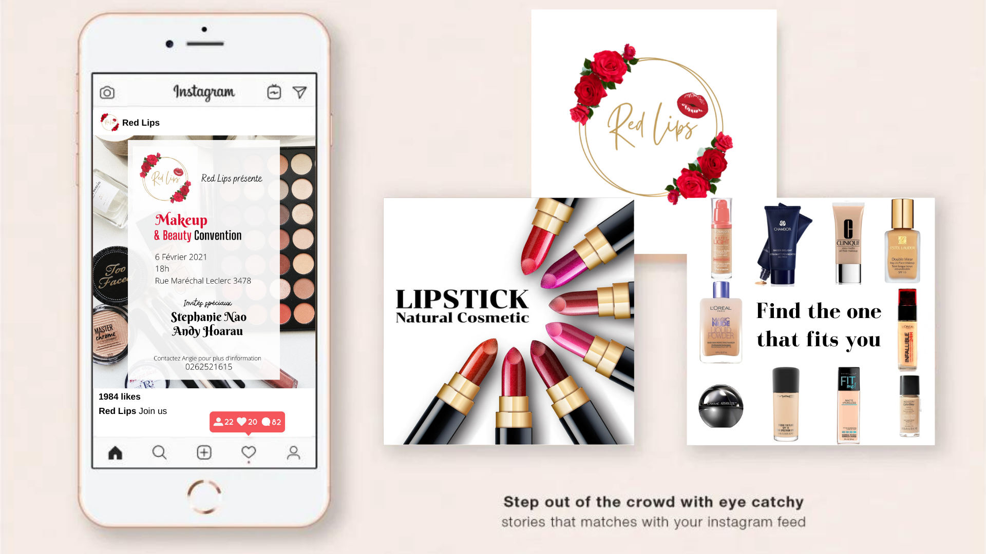 Red Lips - Event Flyer/Instagram Facebook ad Design by Tengzhi Media on ...