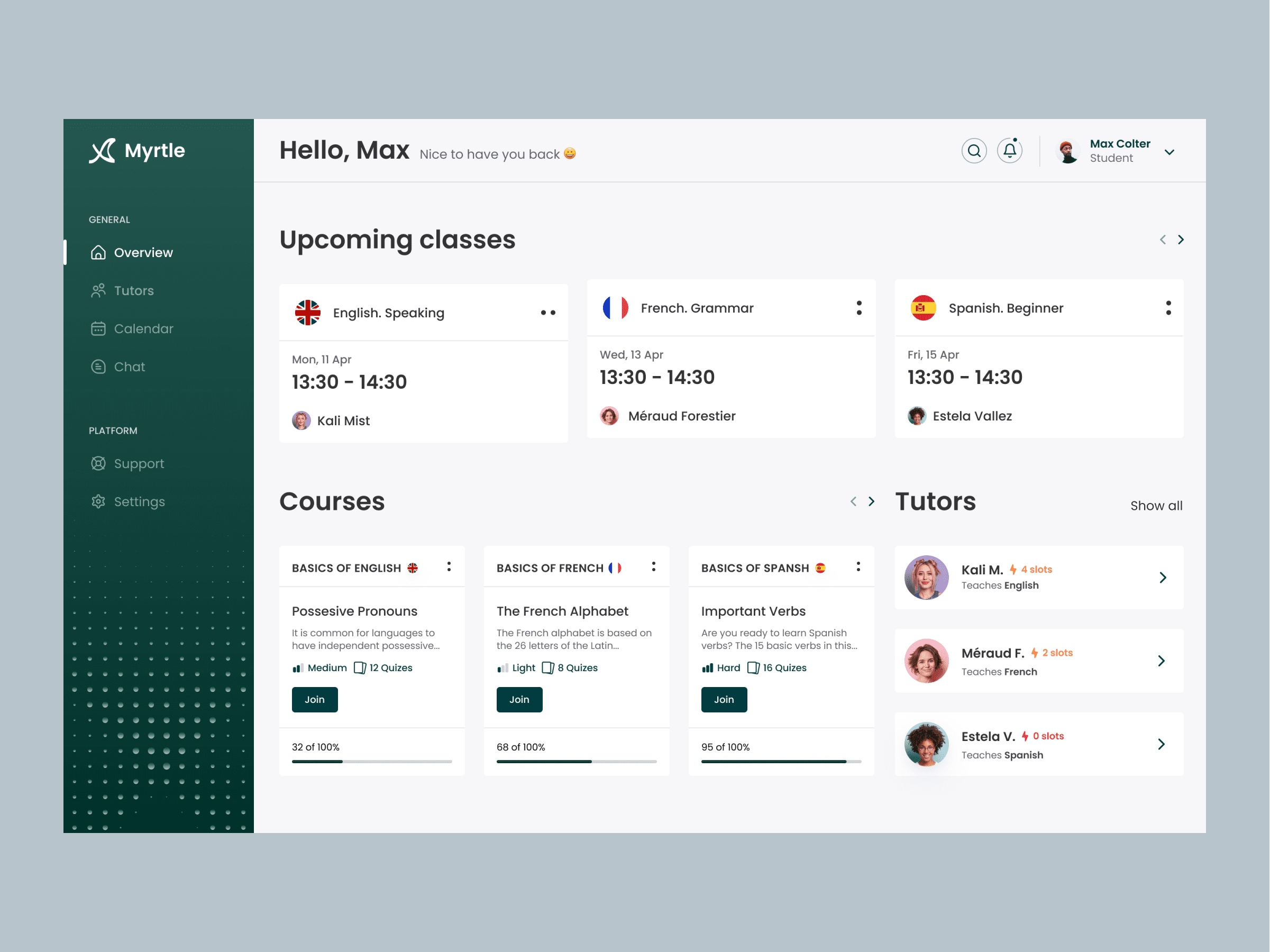 Education App - Myrtle by Awesomic on Dribbble