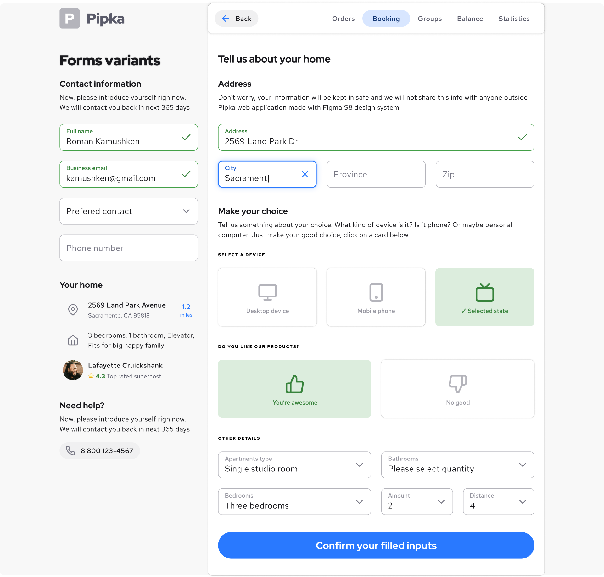 S8 Design System - Forms & Inputs UI templates by Roman Kamushken on ...
