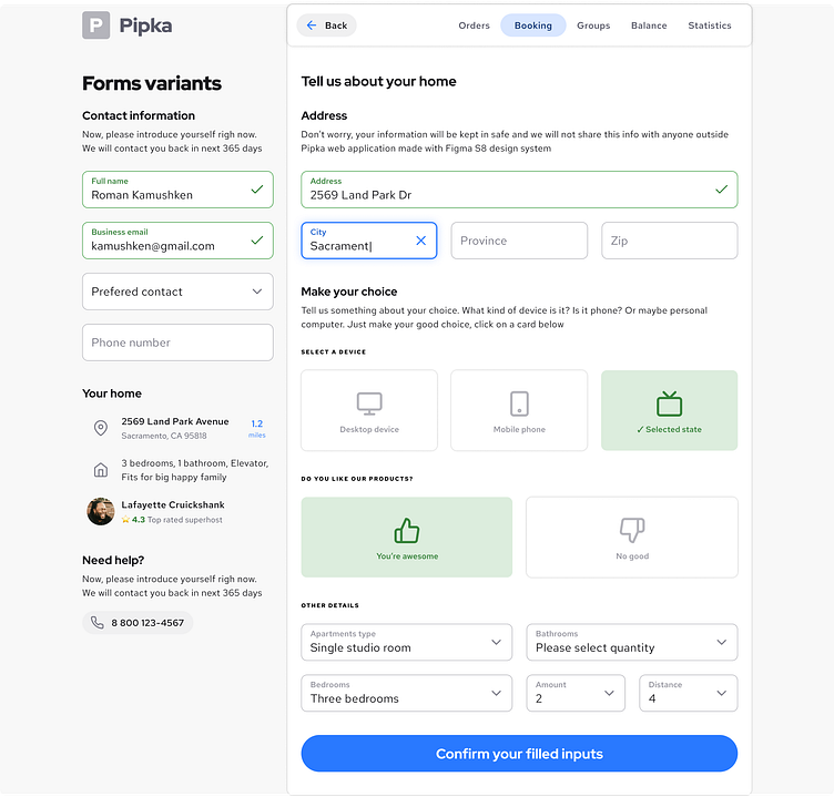 S8 Design System - Forms & Inputs UI templates by Roman Kamushken on ...