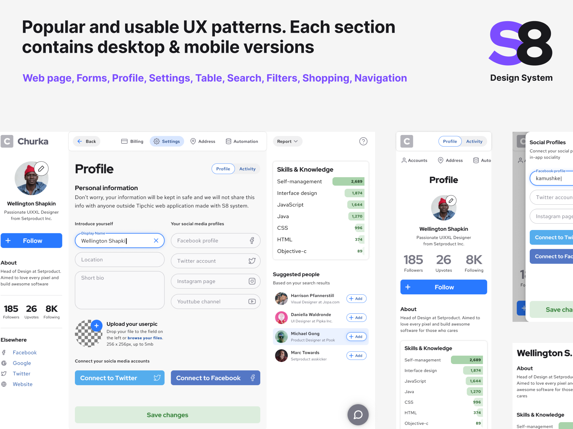 S8 Design System - Modular UI kit - App templates by Roman Kamushken on ...