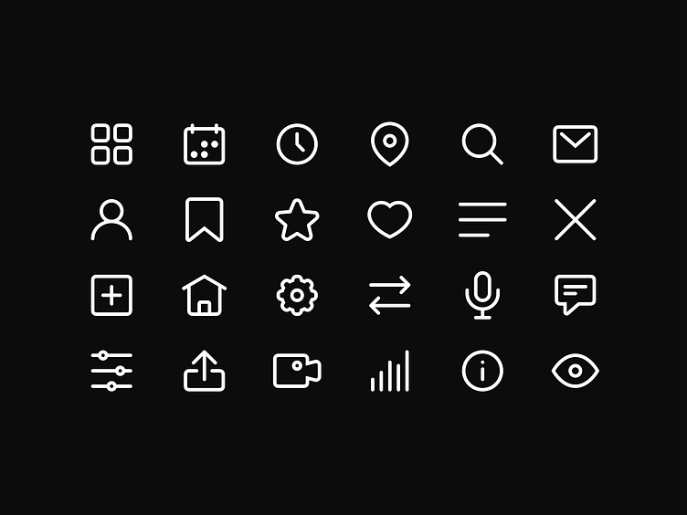 Minimalistic Icon Set | Freebie by Dima Groshev | 123done on Dribbble