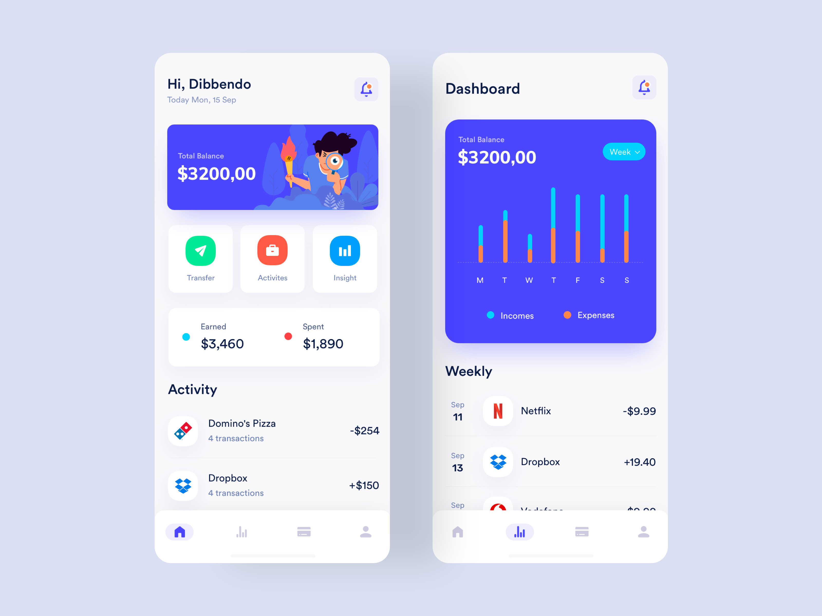 Wallet App Design by Dibbendo Pranto → ️ Hire Now on Dribbble