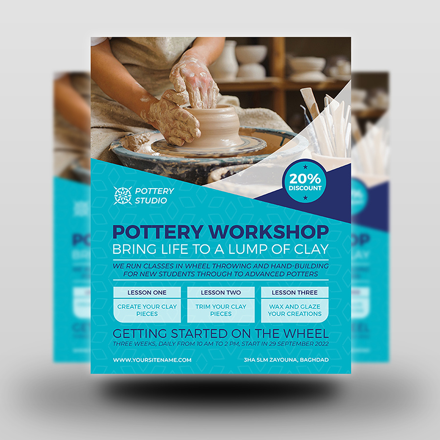 Pottery Workshop Flyer Template by OWPictures on Dribbble