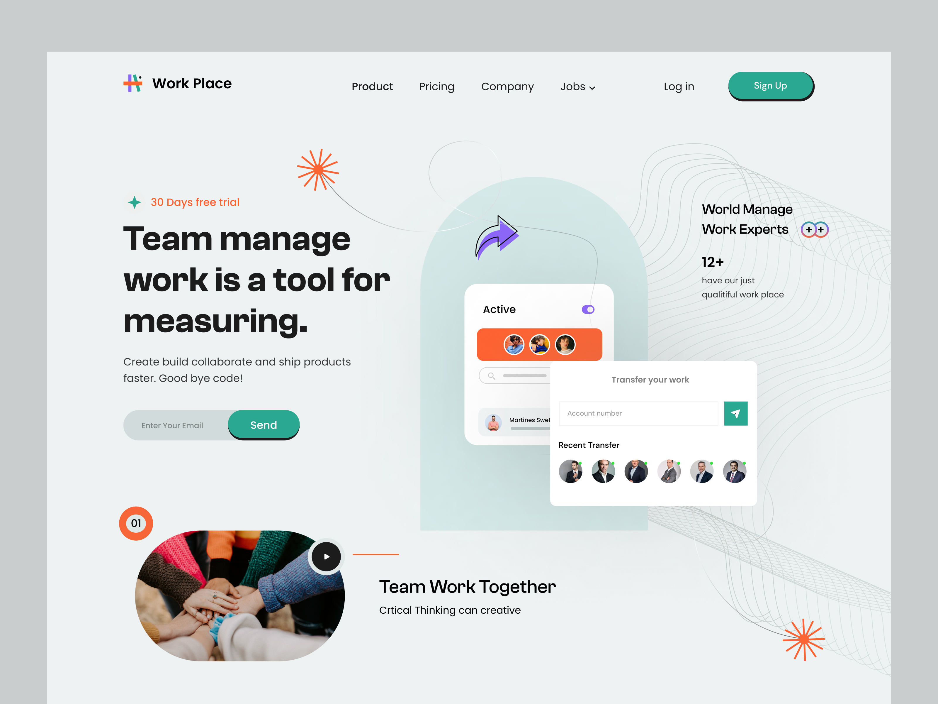 Team Work Header Exploration by Sajib Rahman on Dribbble