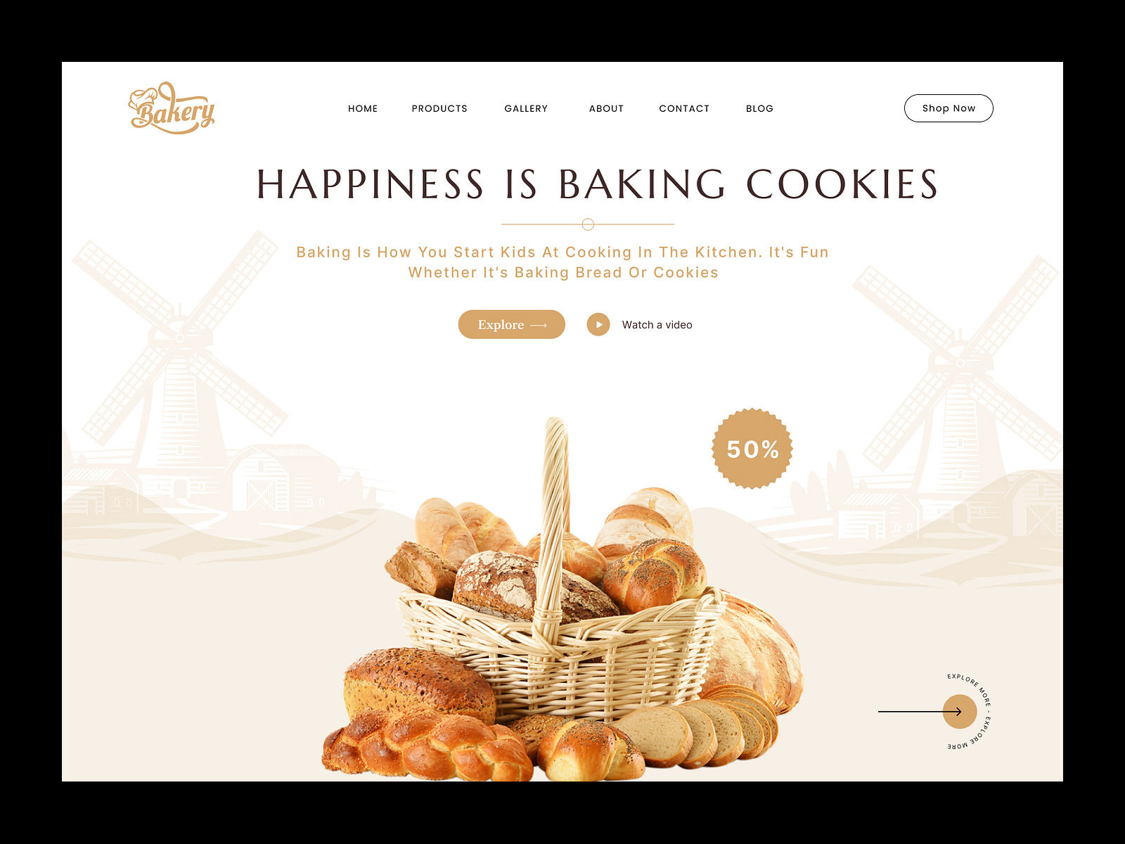 Bakery shop Web Header by Bitmate Studio on Dribbble