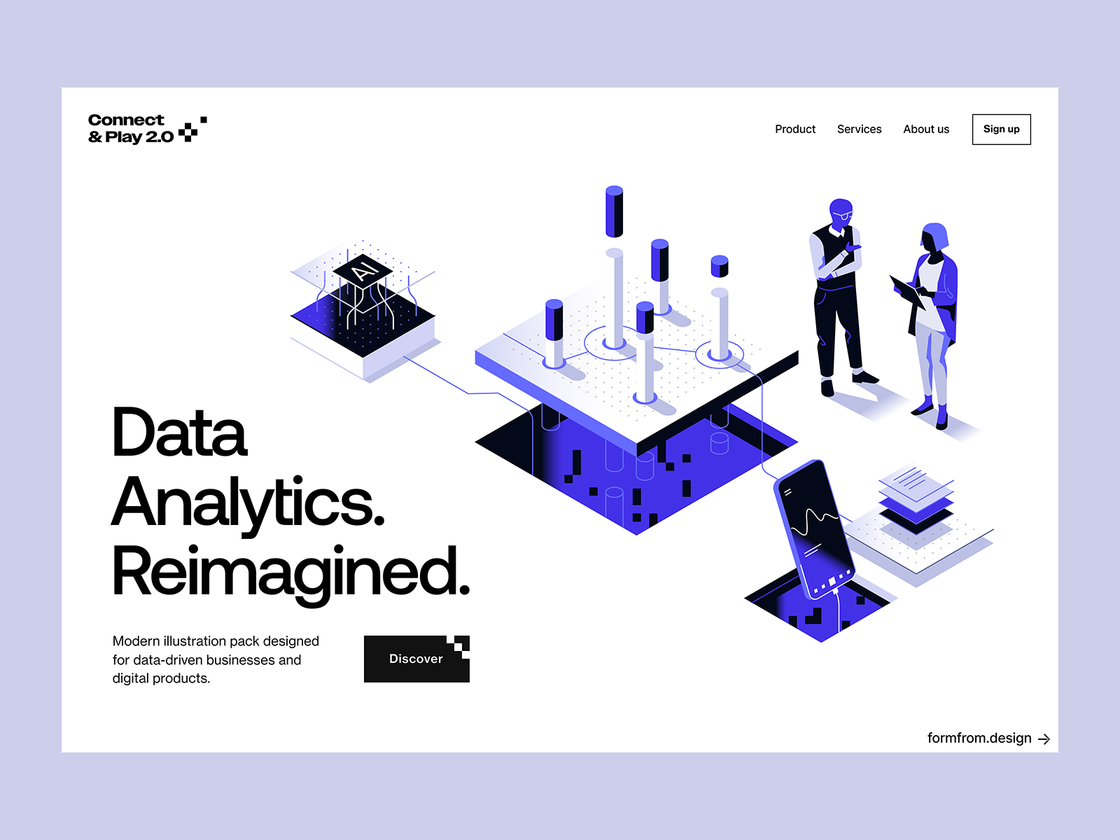 Data analytics - landing page design by Dmitrii Kharchenko for FormFrom ...