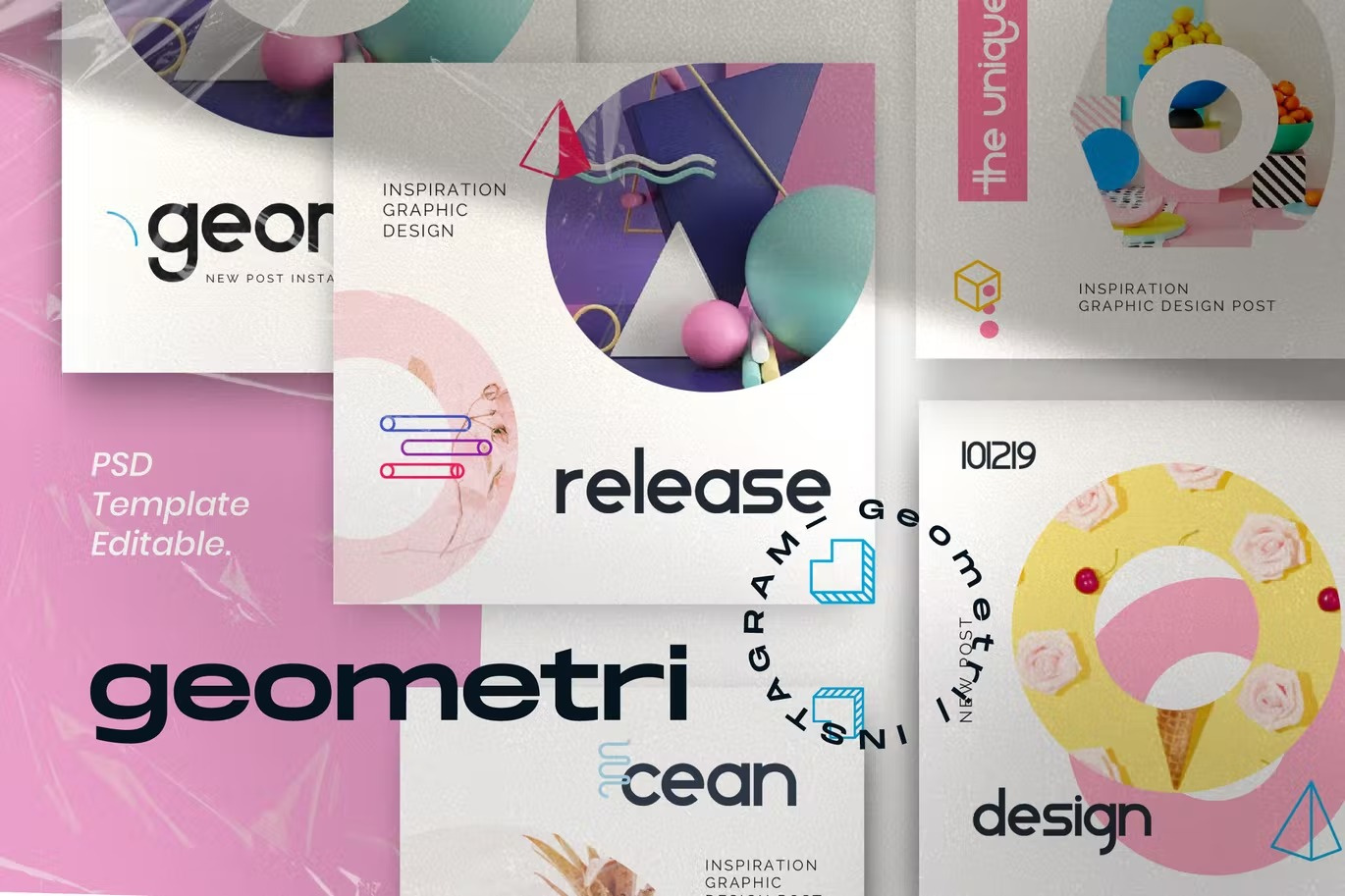 Free Geometric Instagram Posts & Stories by Klit Vogli on Dribbble