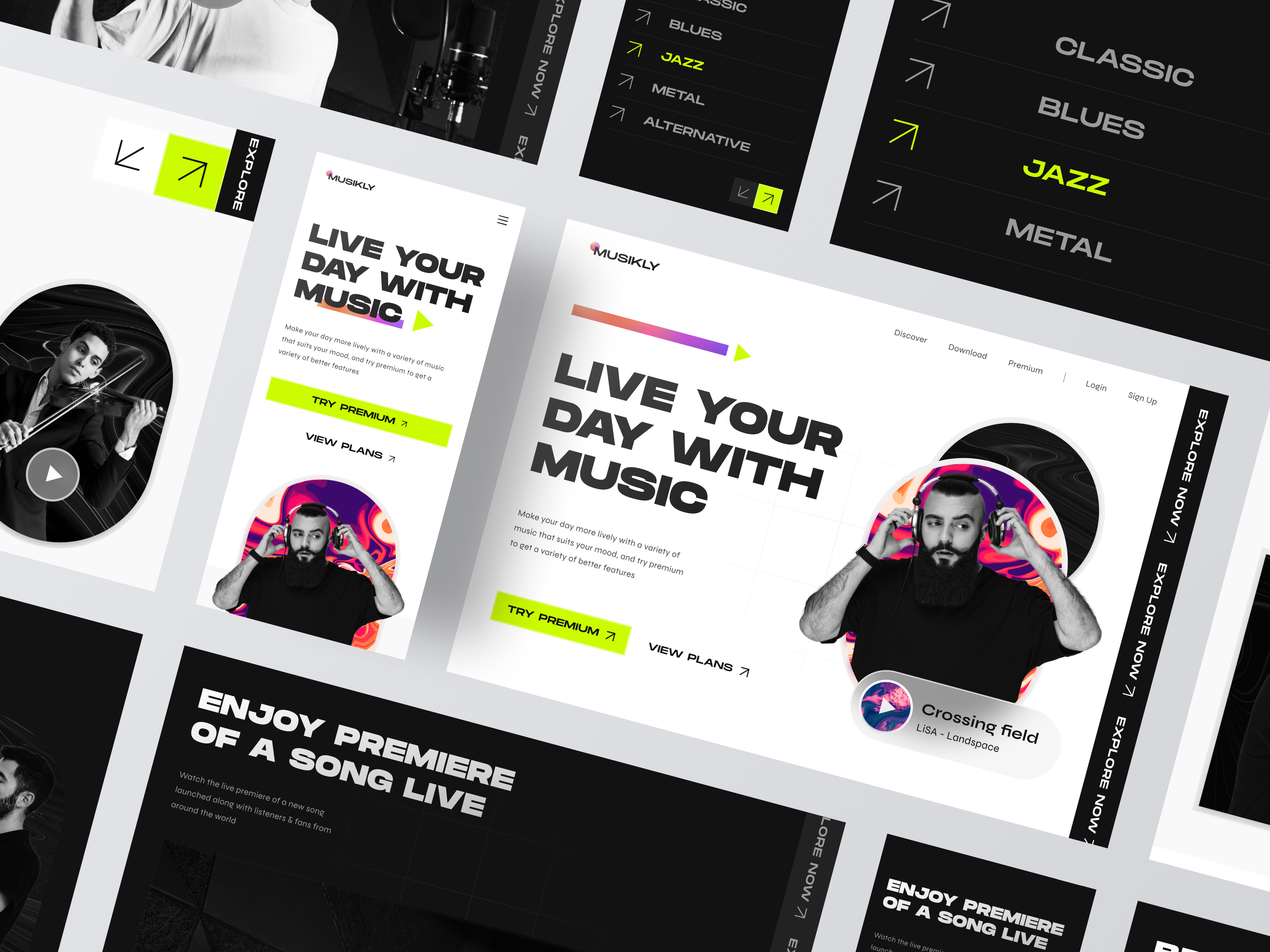 Musikly - Music Streaming Service Responsive Website Design by Adhiari ...