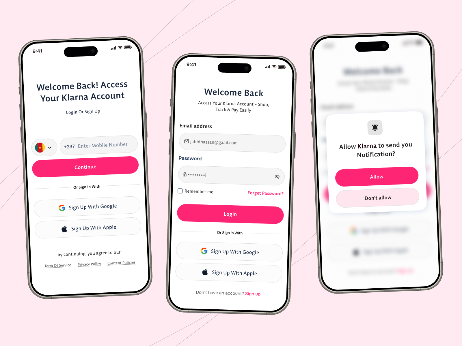 Klarna Login & Sign-Up UI Design by UIX Ratul on Dribbble