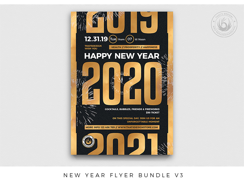 New Year Flyer Bundle V3 by Lionel Laboureur on Dribbble