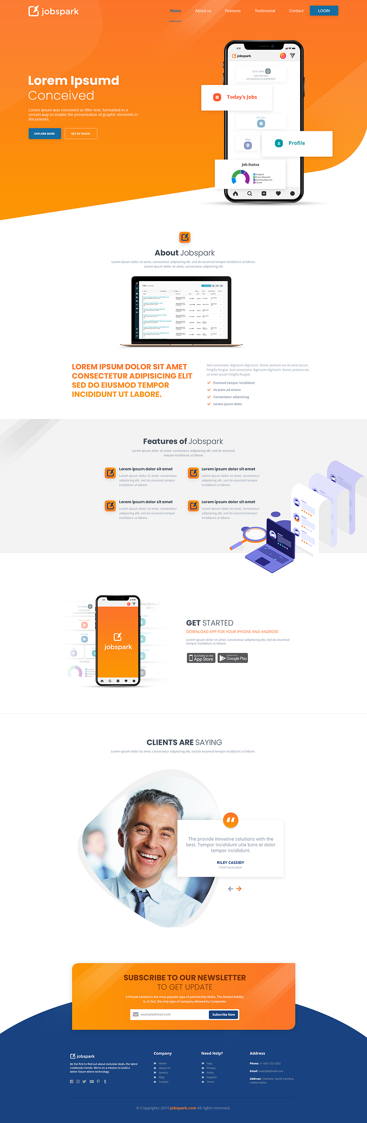 Mobile App Landing Page Design by Saiful Miah for CreativePeoples on ...