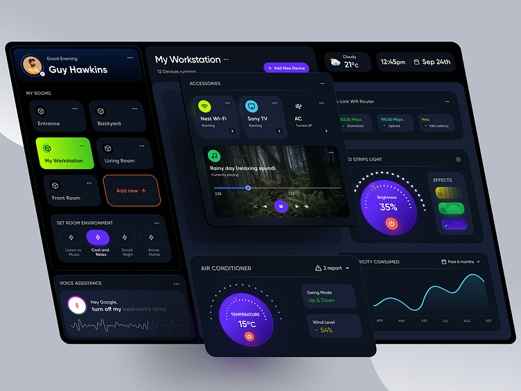 Smart Home Dashboard by Arafat Ahmed Chowdhury for Filllo Design Agency ...