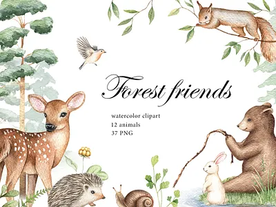 Watercolor Forest designs, themes, templates and downloadable graphic ...