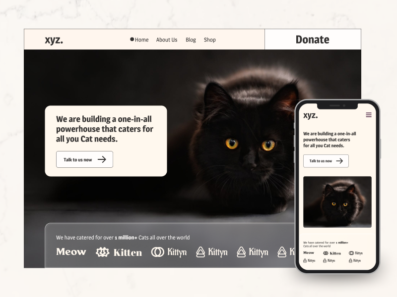 Cat Organisation Landing Page by Grace Leramo on Dribbble