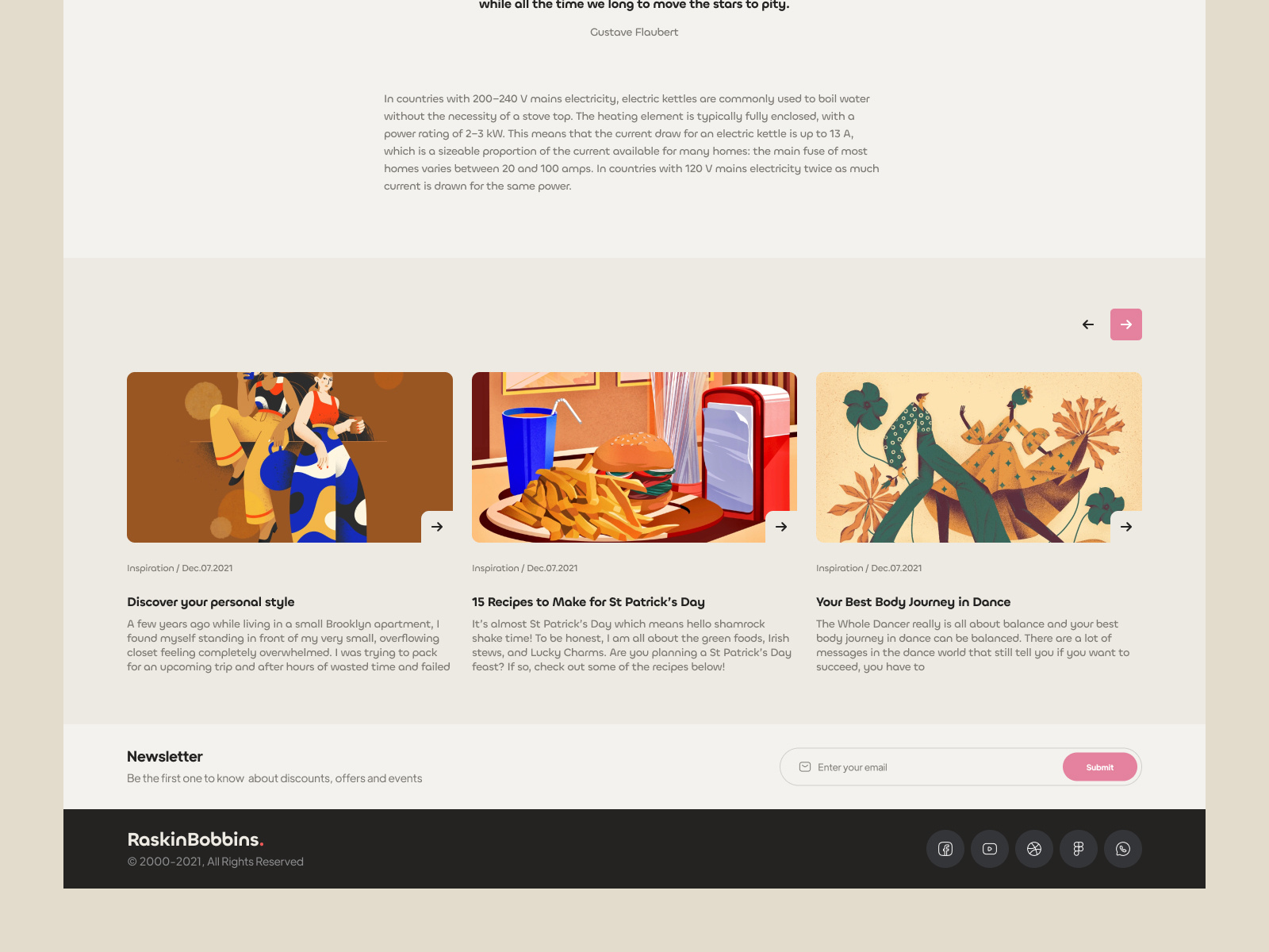 Minimal blog webpage by Siavash Ghanbari for Kettle Studio on Dribbble