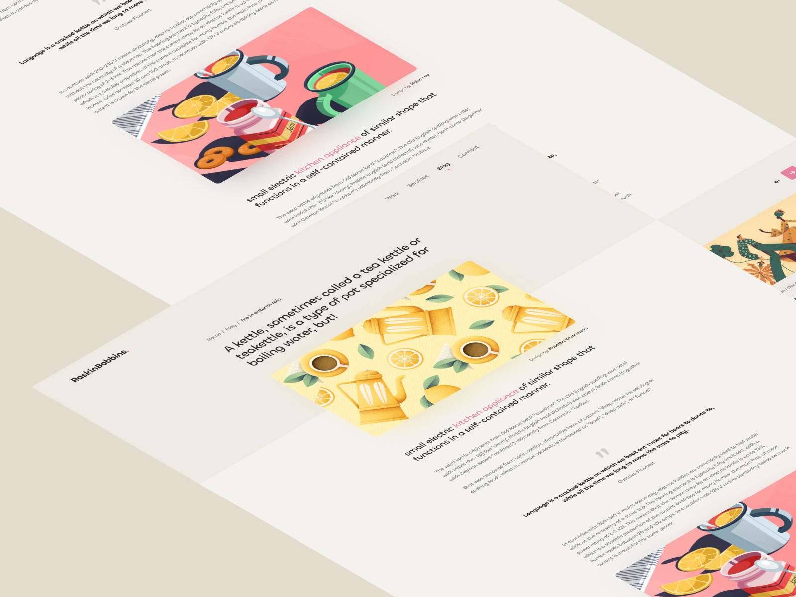 Minimal blog webpage by Siavash Ghanbari for Kettle Studio on Dribbble