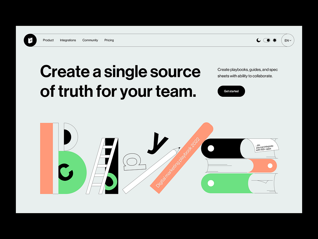 Productivity tool: hero section by Artem for Implse on Dribbble