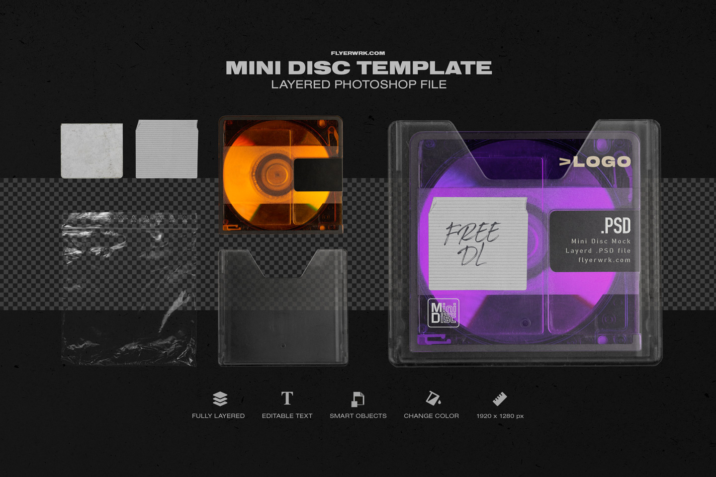 Free Mini Disc Photoshop Mockup by FLYERWRK on Dribbble