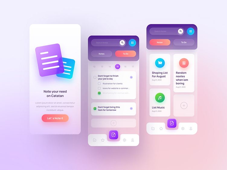 Notes Mobile Apps Design by Greative on Dribbble