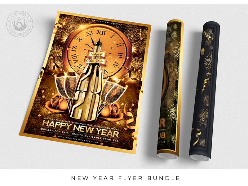 New Year Flyer Bundle by Lionel Laboureur on Dribbble