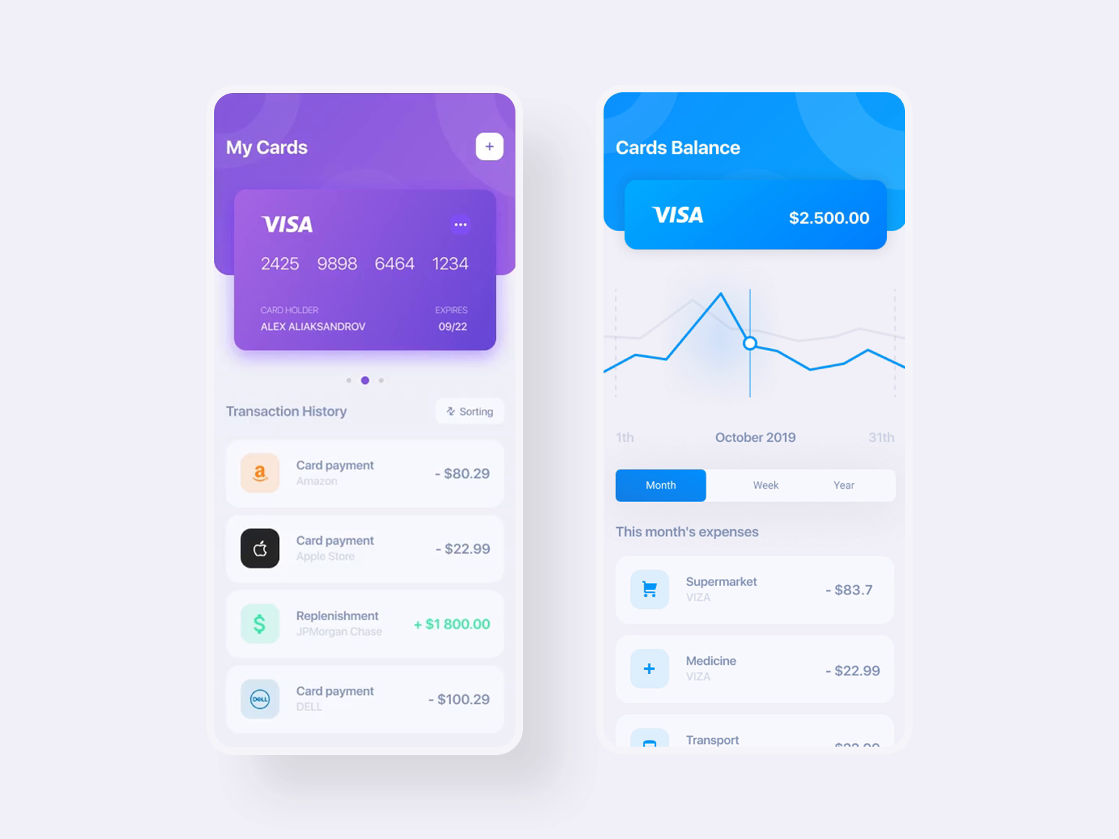 Banking app by Alex 🔥 on Dribbble