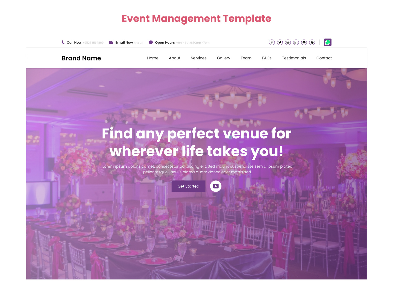 Event Management Template by T Veeraiah on Dribbble