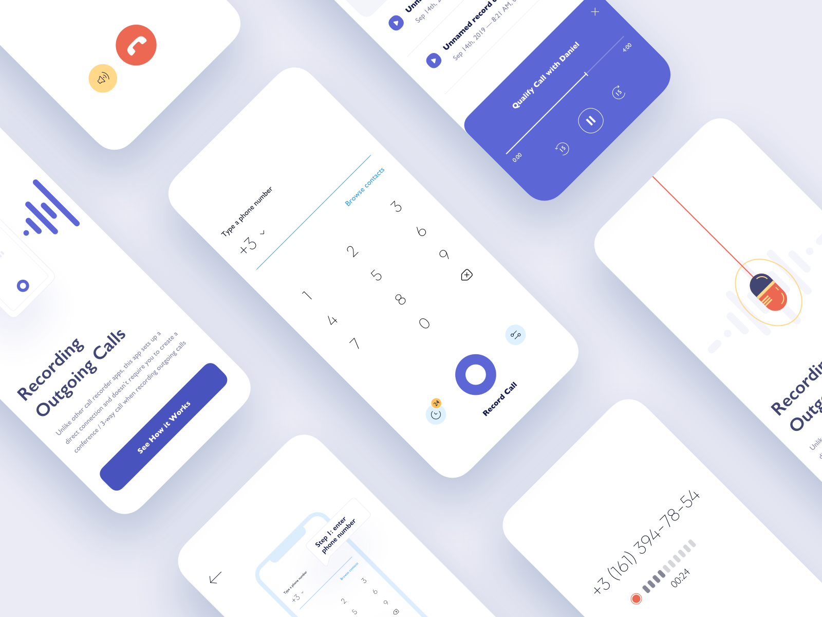 Tutorial Screens / Call Recording App for iOS / Onboarding by Igor ...