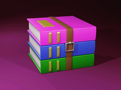 Winrar Icon's 3D Model by Kamran on Dribbble