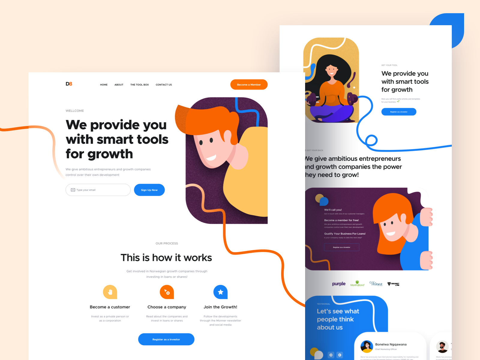 D8 Landing Page by Shamin Yassar for iSketch Studio on Dribbble