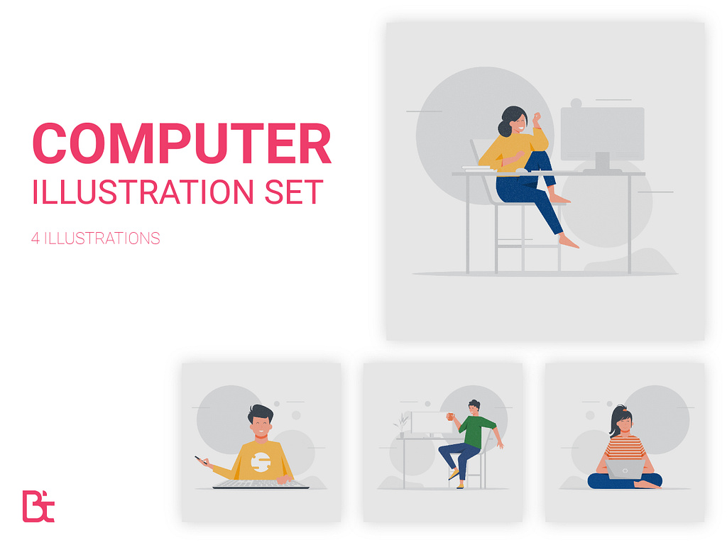 Computer illustration set by Blendtool Studio on Dribbble