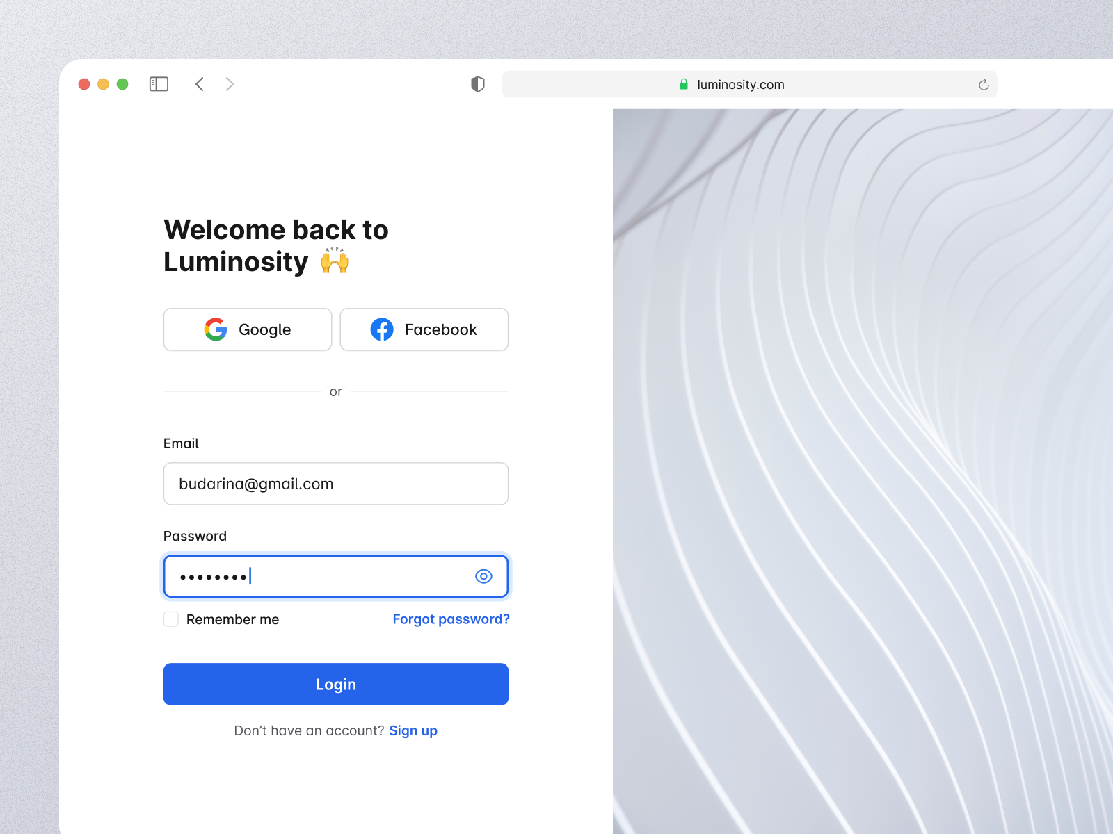 Login pages. Desktop by Marina Budarina on Dribbble