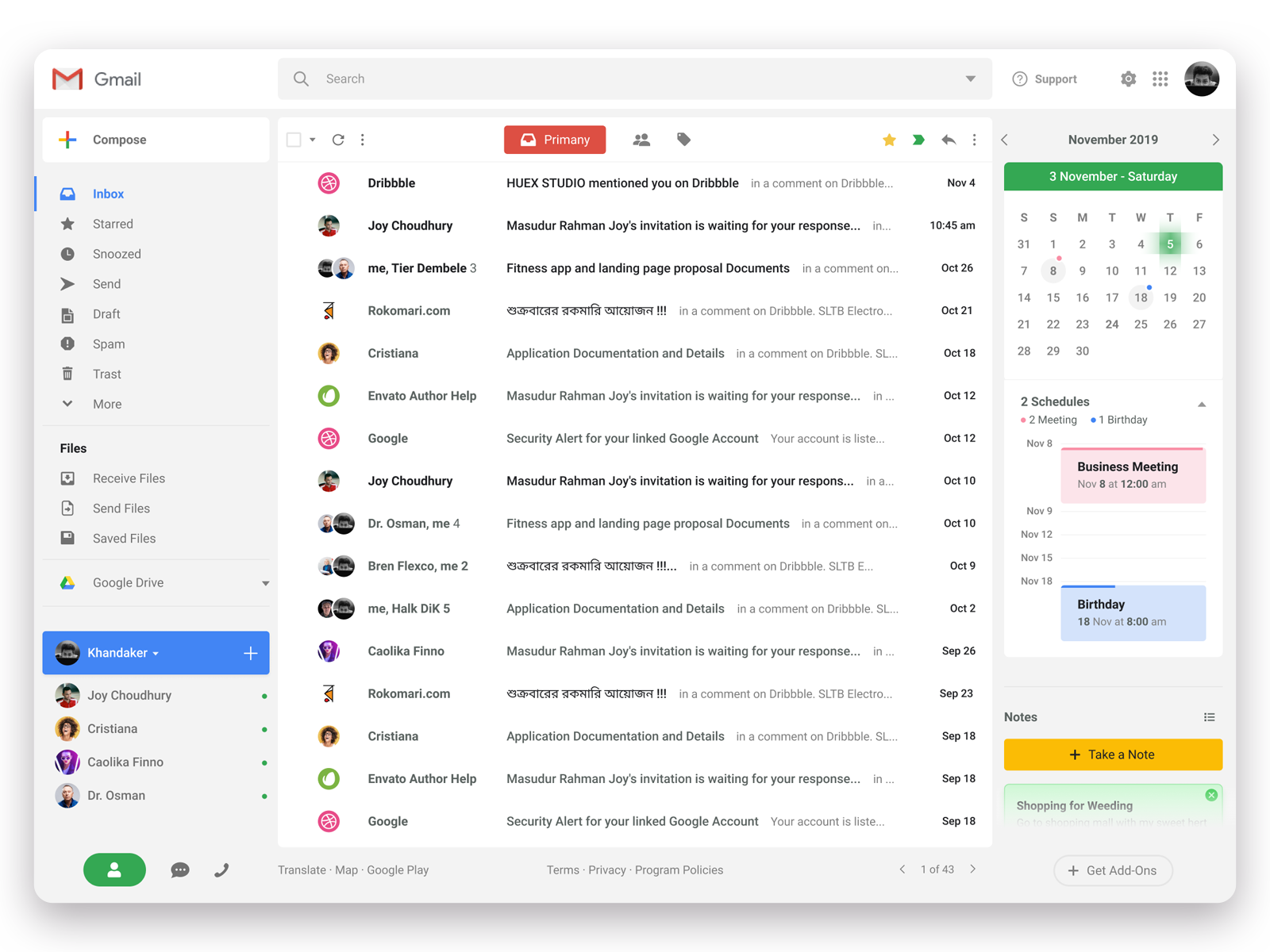 Gmail Redesign Concept by Khandaker Rasel on Dribbble