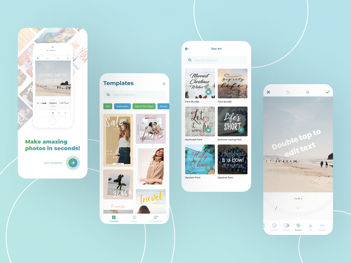 Textia App. UI/UX | Add Text to Photos by Valeriia Tkhor for Small Team ...
