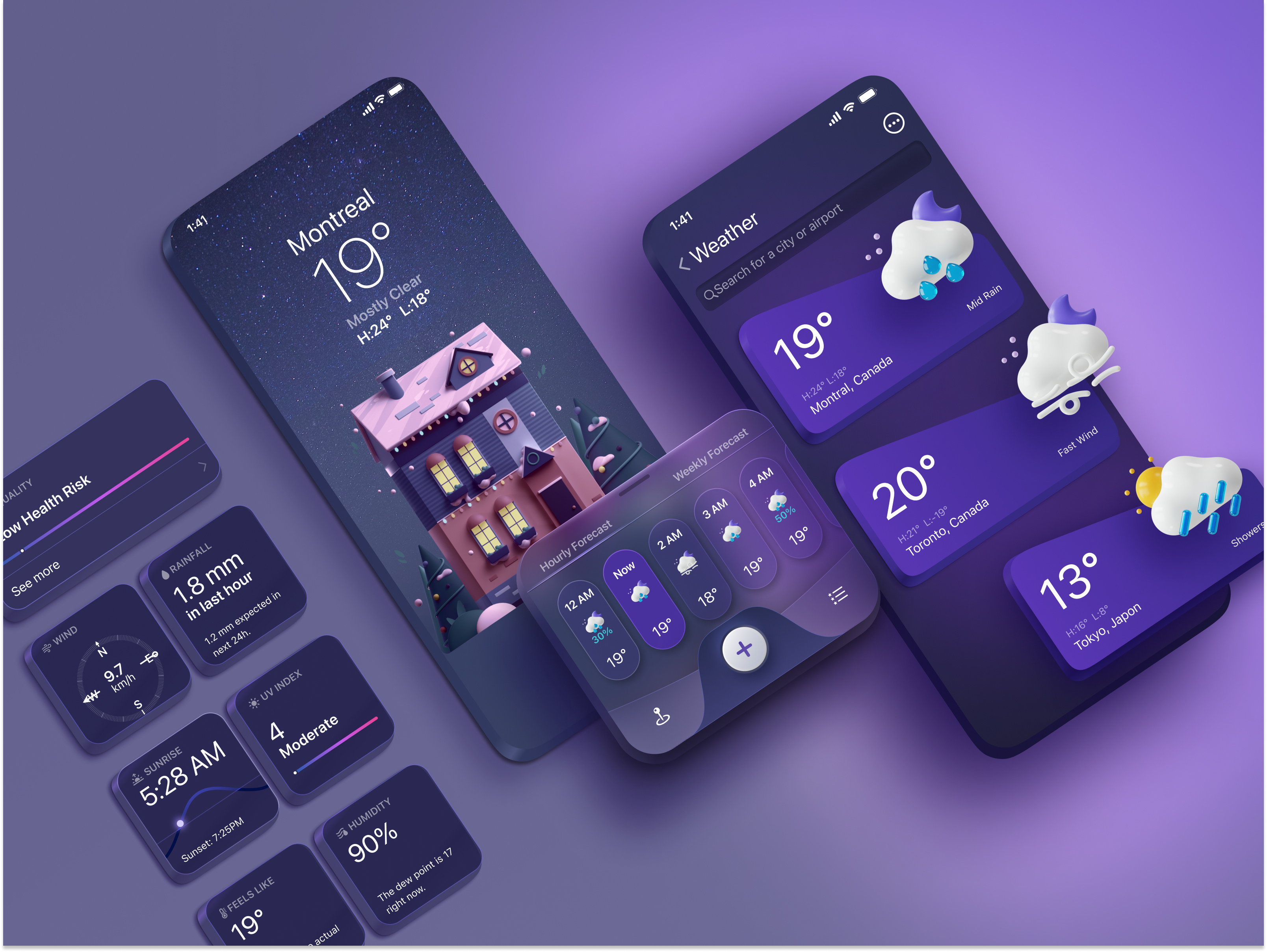 Weather App UI Design by Aksonvady on Dribbble