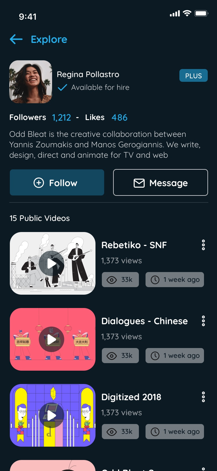 Vimeo Mobile App _ Redesign 02 by Michel Achkar on Dribbble