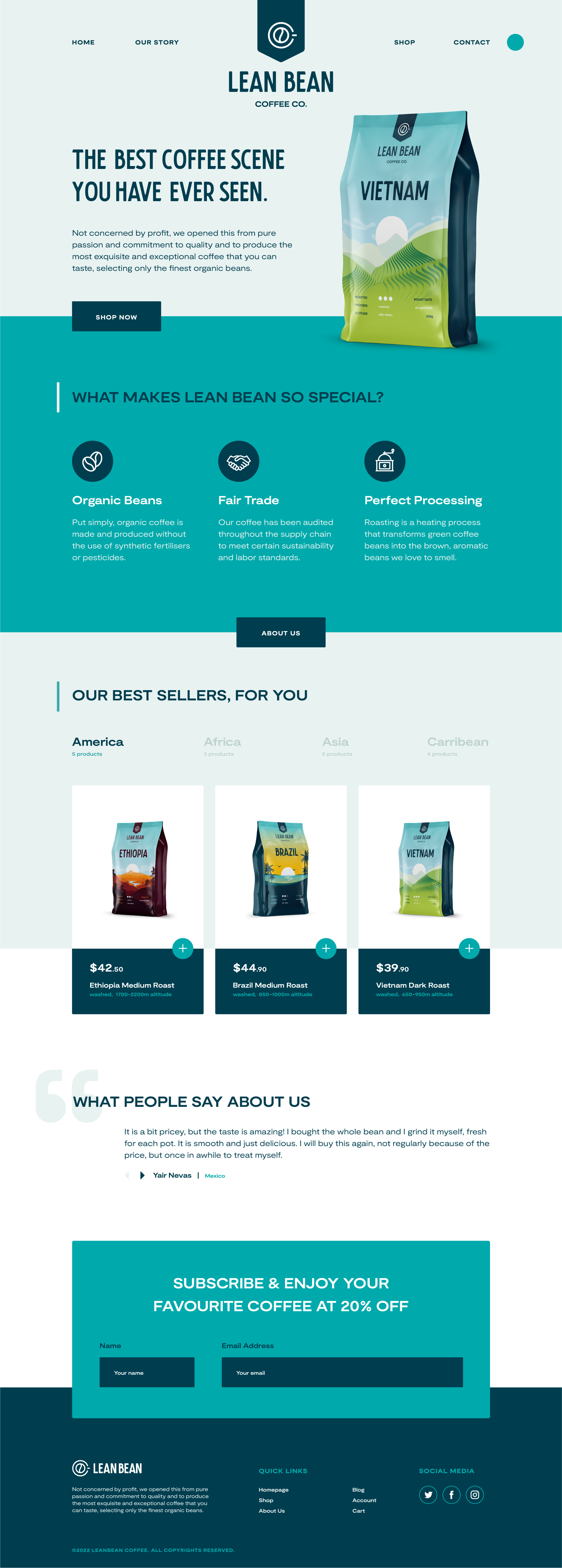Lean Bean Coffee - Website Design by Insigniada - Branding Agency on Dribbble