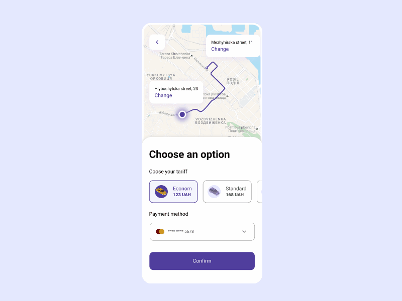Cab booking app animation by Anastasiia on Dribbble