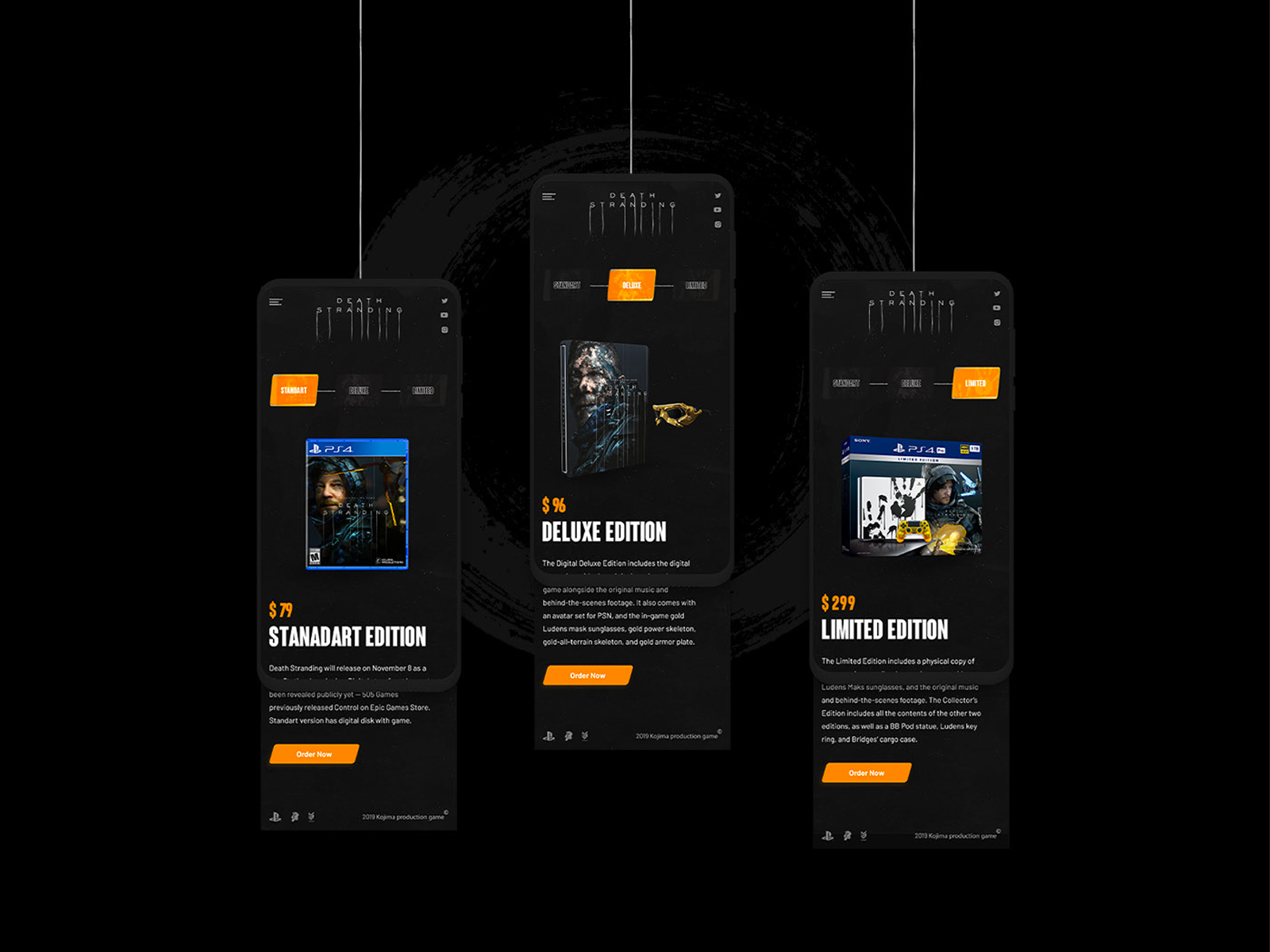 Death Stranding website UI/UX concept. Mobile version by Ruslan on Dribbble