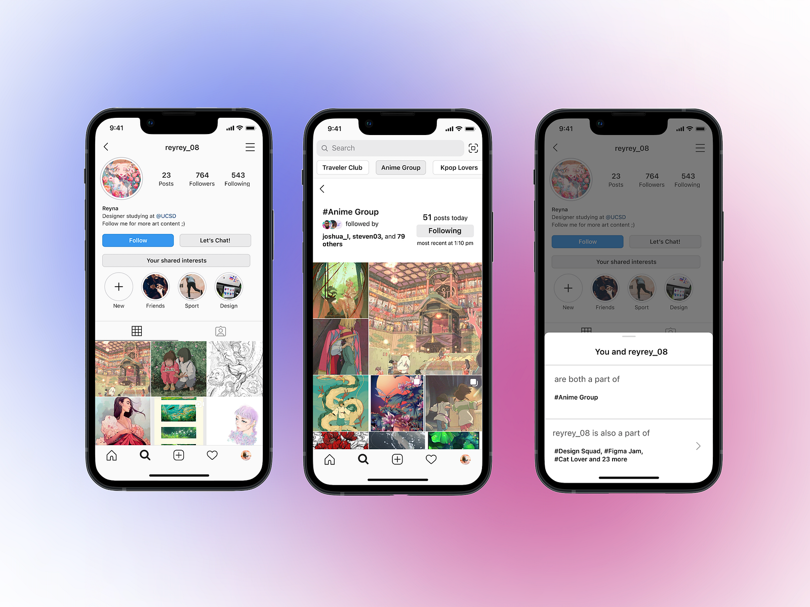 Redesigning Instagram for a more community based user experience by Reyna Yang on Dribbble