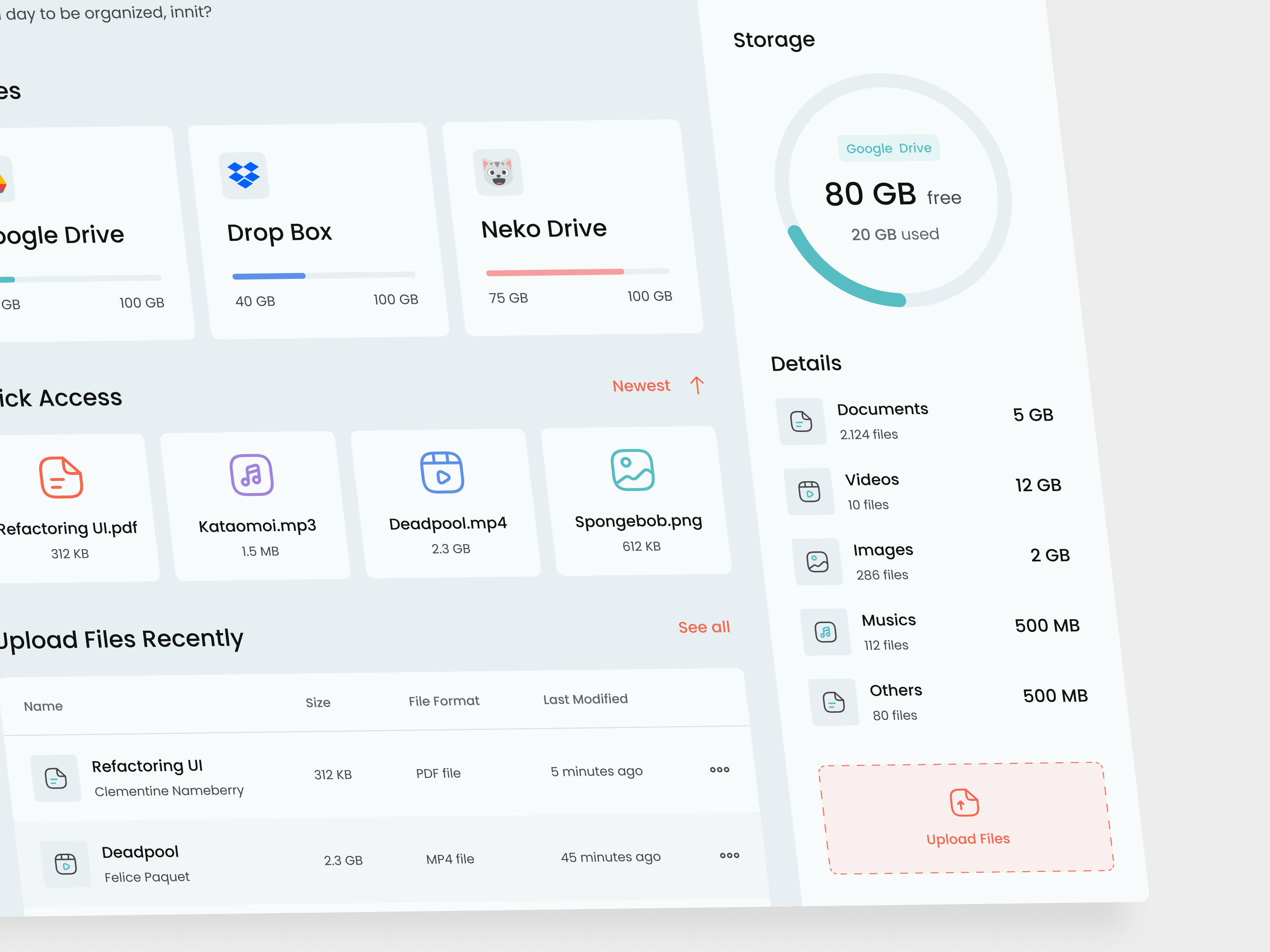 duraifu - Cloud Storage Dashboard by Raafi G for Nija Works on Dribbble