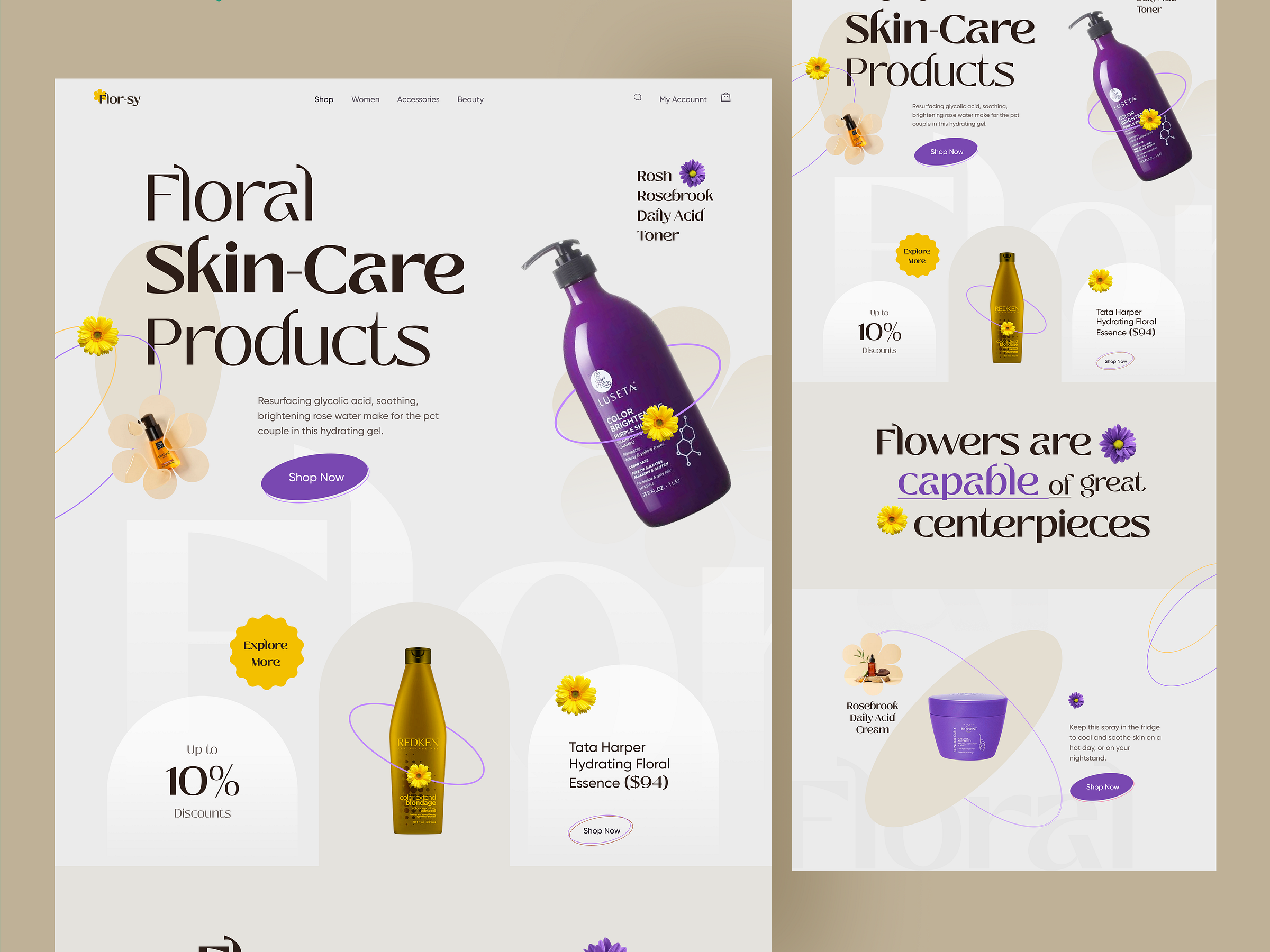 Skin Care Products Landing by Ofspace on Dribbble