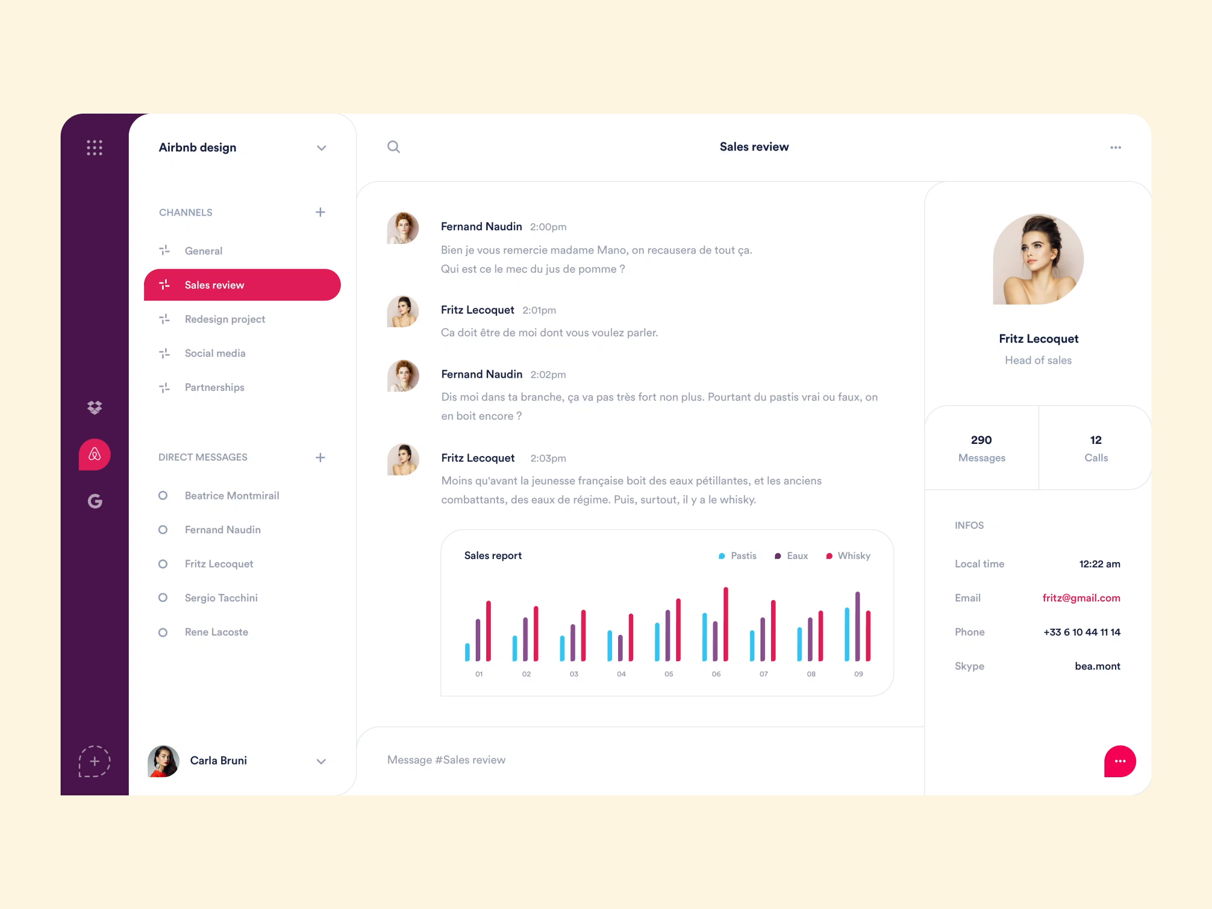 Slack concept - Conversation screen by Gregoire Vella on Dribbble